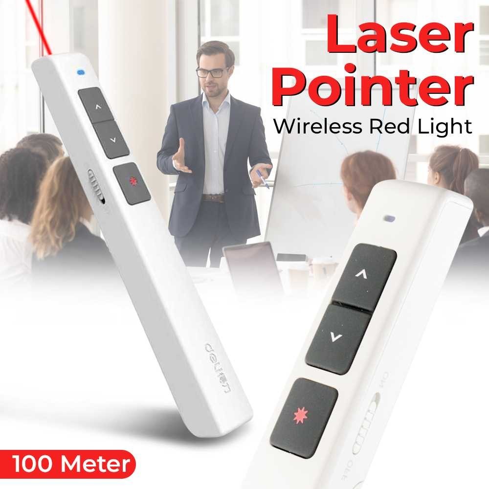 Jual Deli Laser Pointer Presentasi Wireless Slideshow Red Light 100M ...