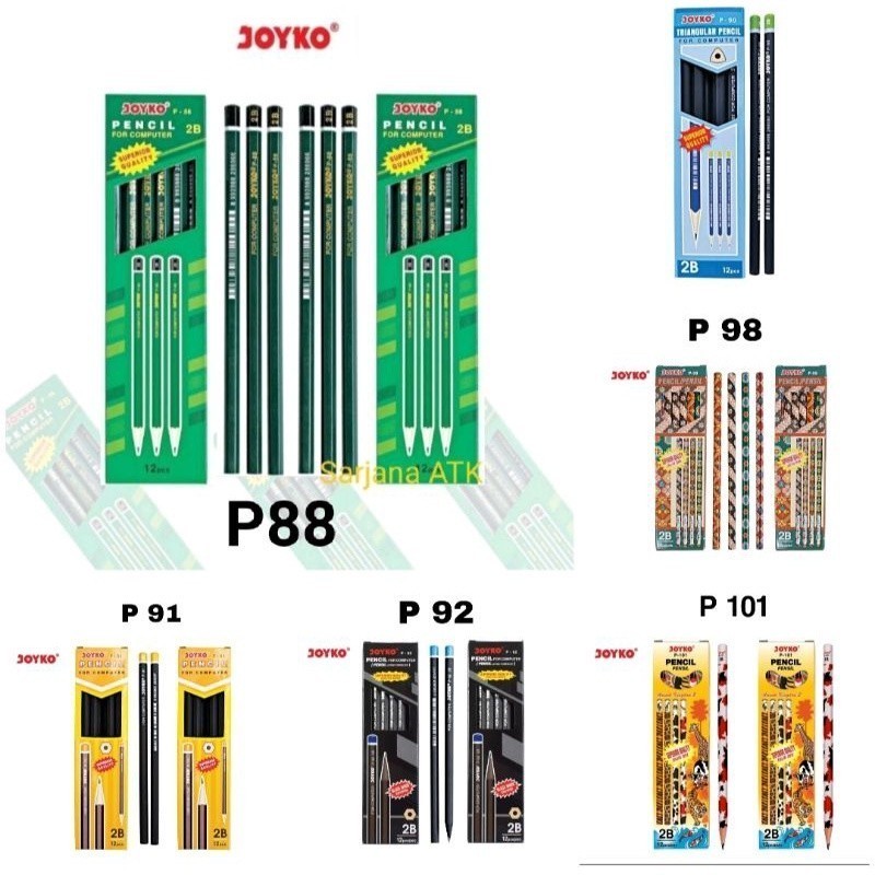 Jual (12pcs) Pensil 2B Joyko P98 / P101 joyko | Shopee Indonesia