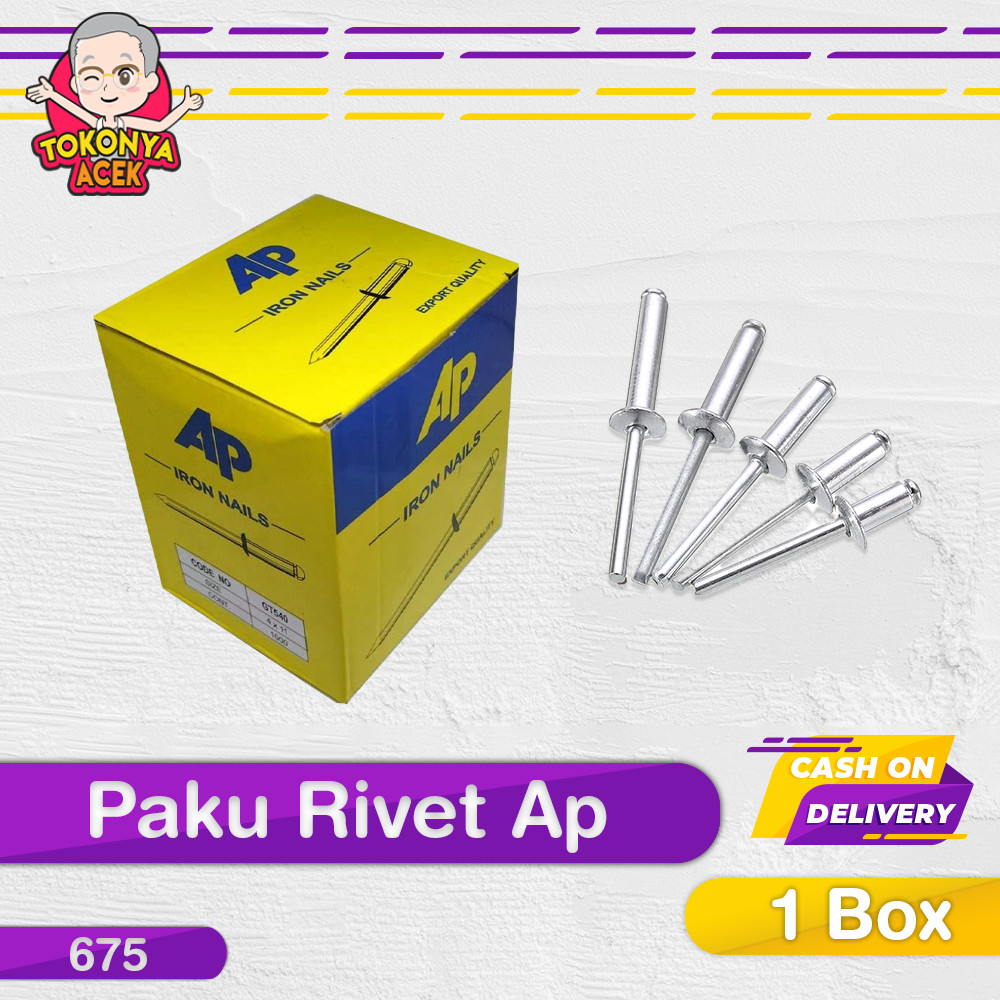 Jual Paku Rivet AP 675 ( 4,8mm X 19mm ) Paku Ripet AP 675 Harga 1 Kotak ...