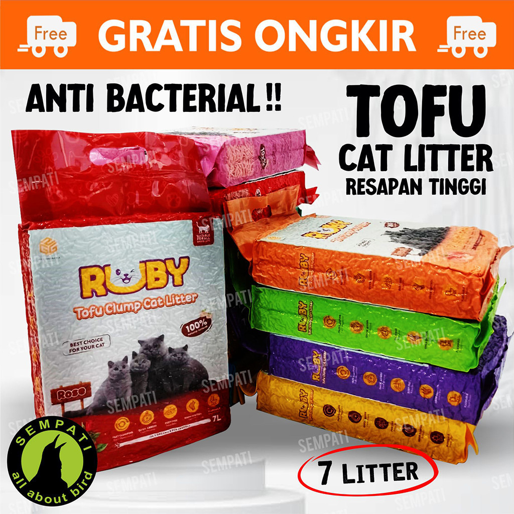 Jual SEMPATI Pasir Kucing Ruby Cat 7 Litter Cat Litter Tofu Clumping ...