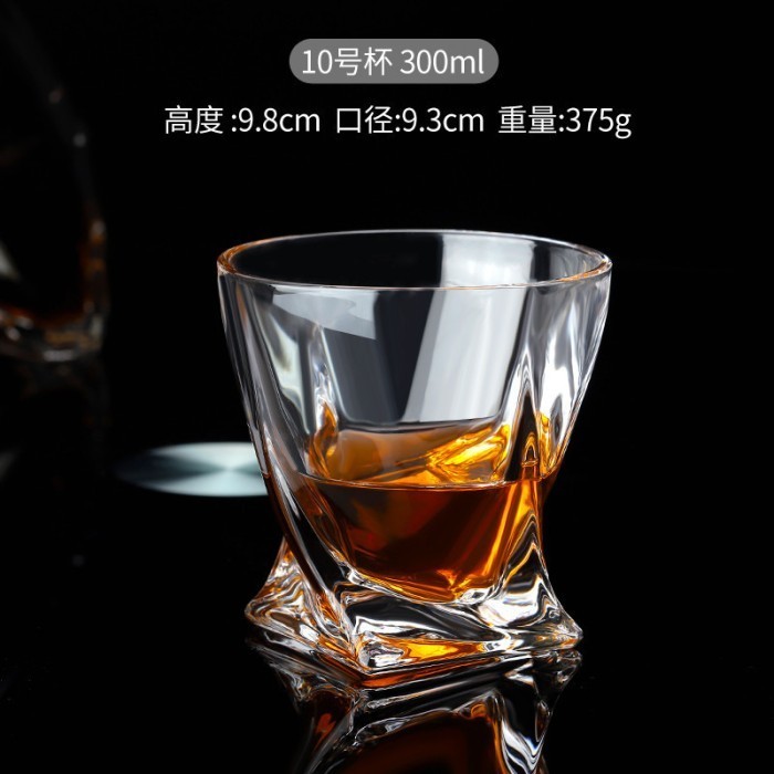 Jual Twist Whiskey Glass Gelas Kaca Wine Bir Cocktail Mocktail Unique - Wine-001 Polos, 300ML ...