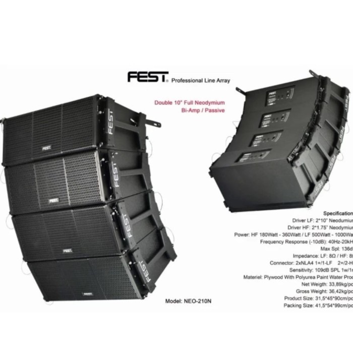 Jual Speaker Line Array Pasif Fest Neo 210 N Passive FEST NEO 210N ...