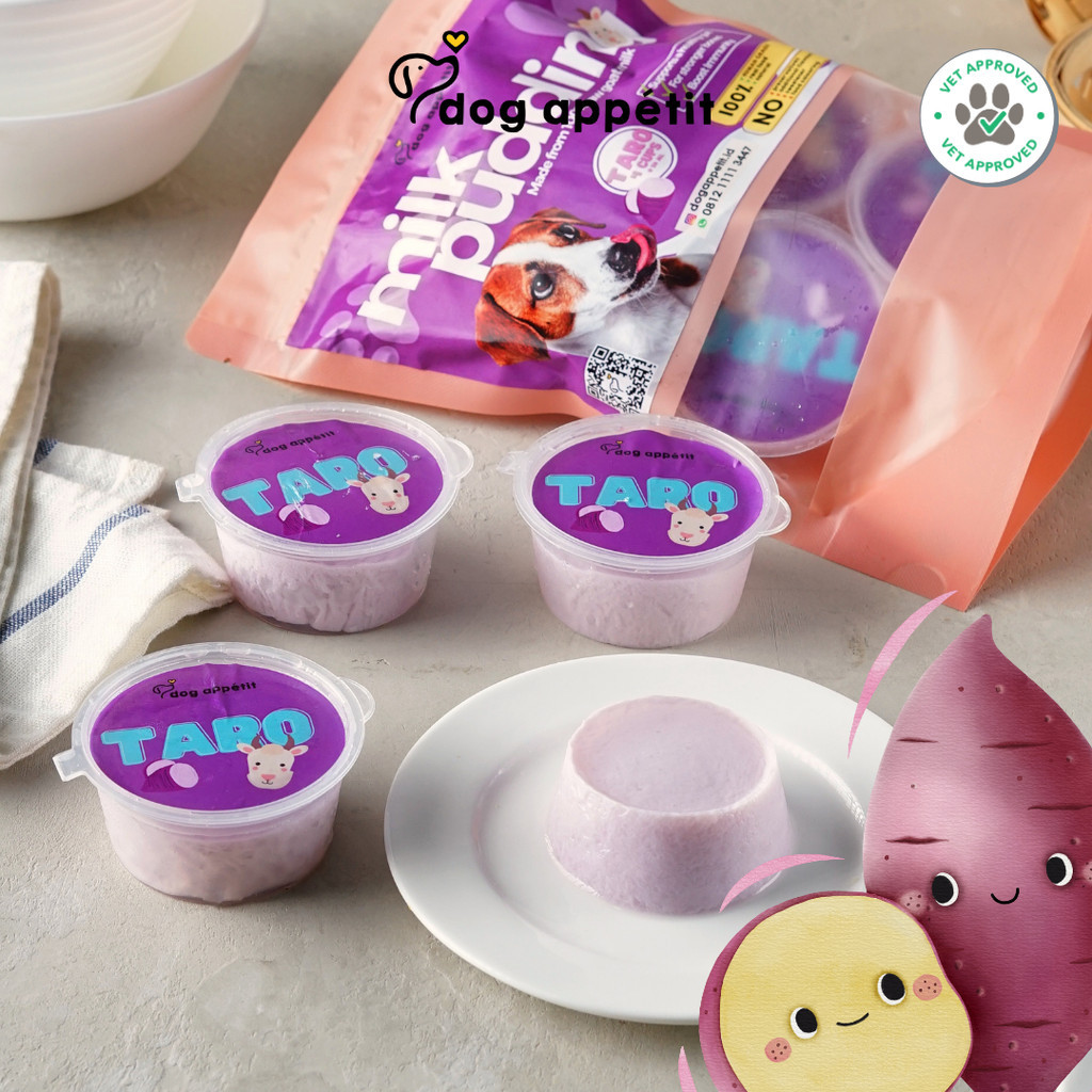 Jual DOG APPETIT - TARO Goat Milk Pudding Anjing Kucing Dog Snack Agar ...