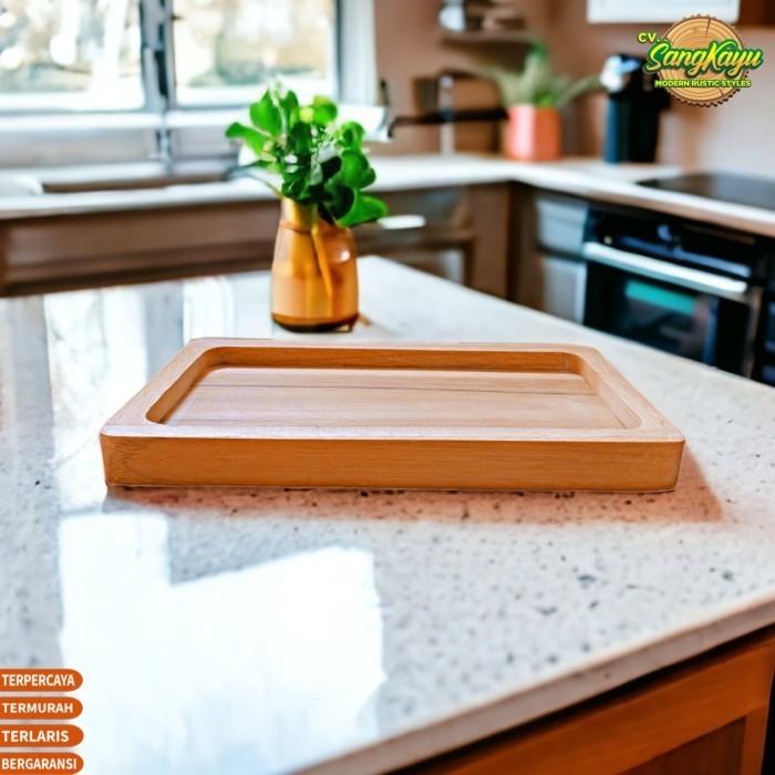 Jual Nampan kayu panjang nampan saji wooden serving tray baki tray kayu ...