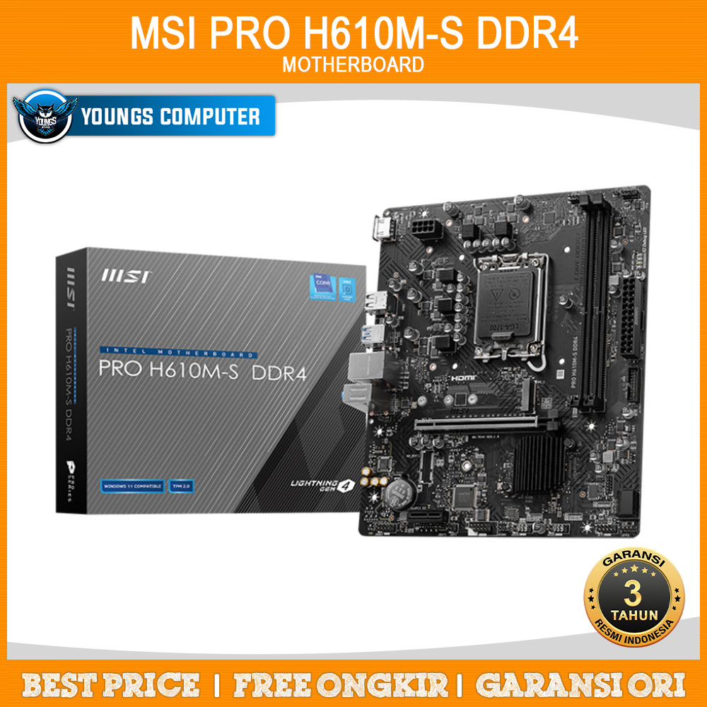Jual MSI PRO H610M-S DDR4 | MOTHERBOARD INTEL H610 LGA1700 DDR4 mATX ...