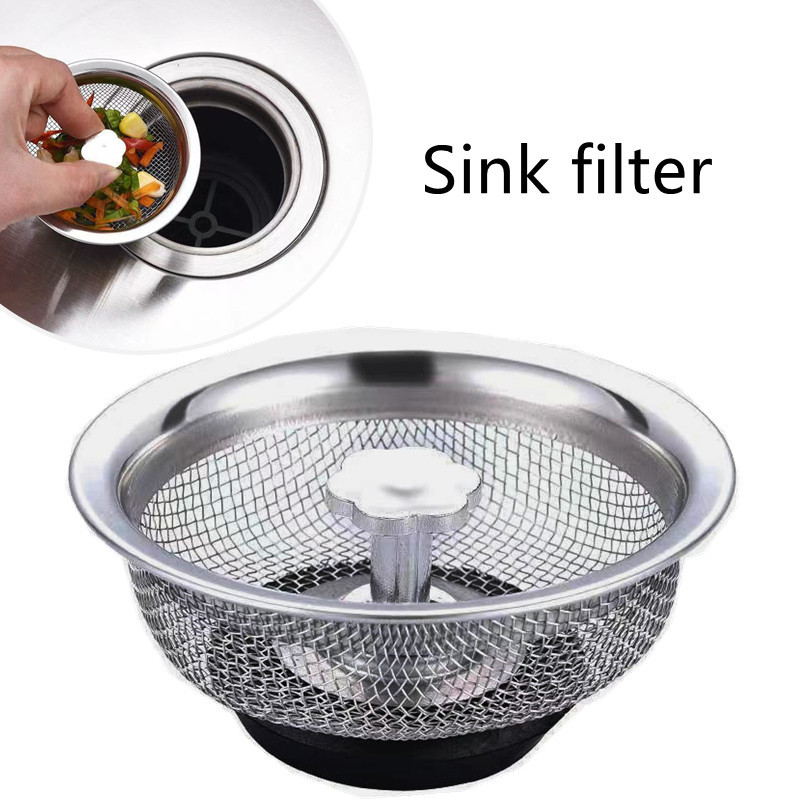 Jual Kitchen Sink Filter Stainless Steel Mesh Sink Strainer Filter ...
