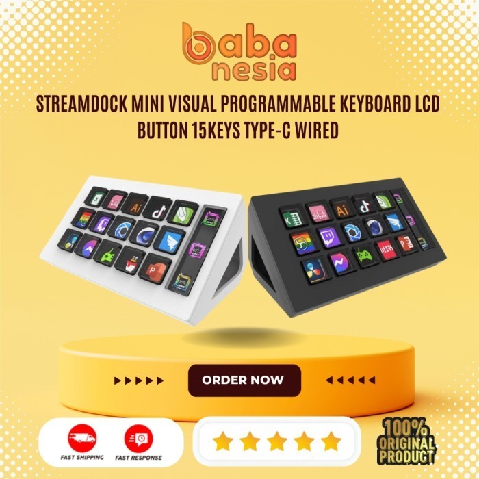 Jual STREAMDOCK Mini Visual Programmable Keyboard LCD Button 15Keys ...