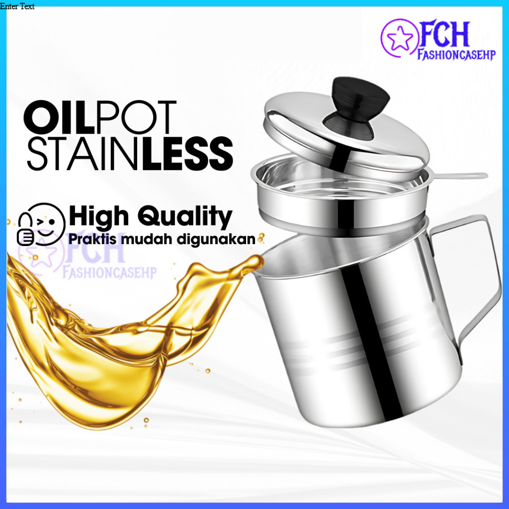Jual FCH Wadah Saringan Minyak 1.3 Liter Stainless Steel Oil Pot Filter ...