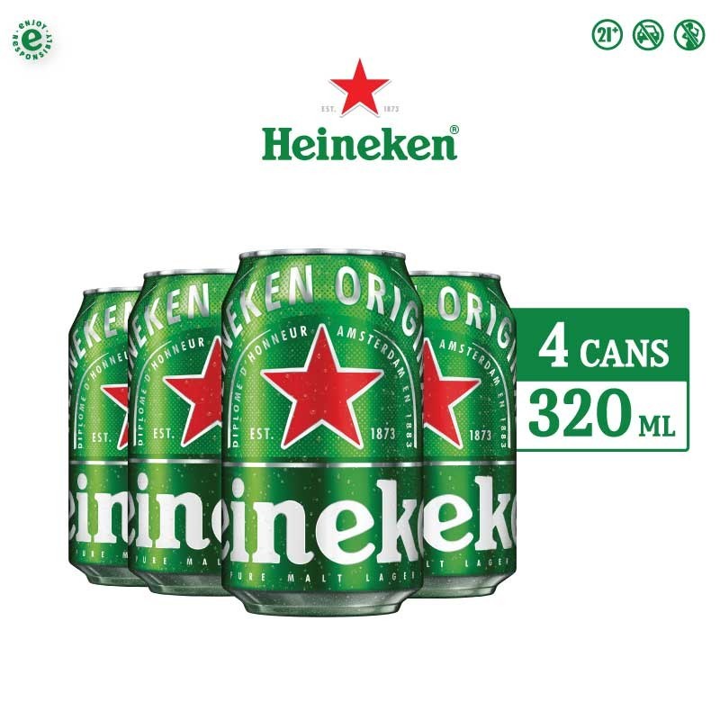 Jual Heineken Beer 320ml Can 4 Pack | Shopee Indonesia