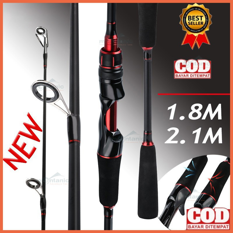 Jual Joran Pancing 1.8m 2.1m 2 Sections Power 8LB--20LB Fishing Rod Solid Carbon Pole Joran ...