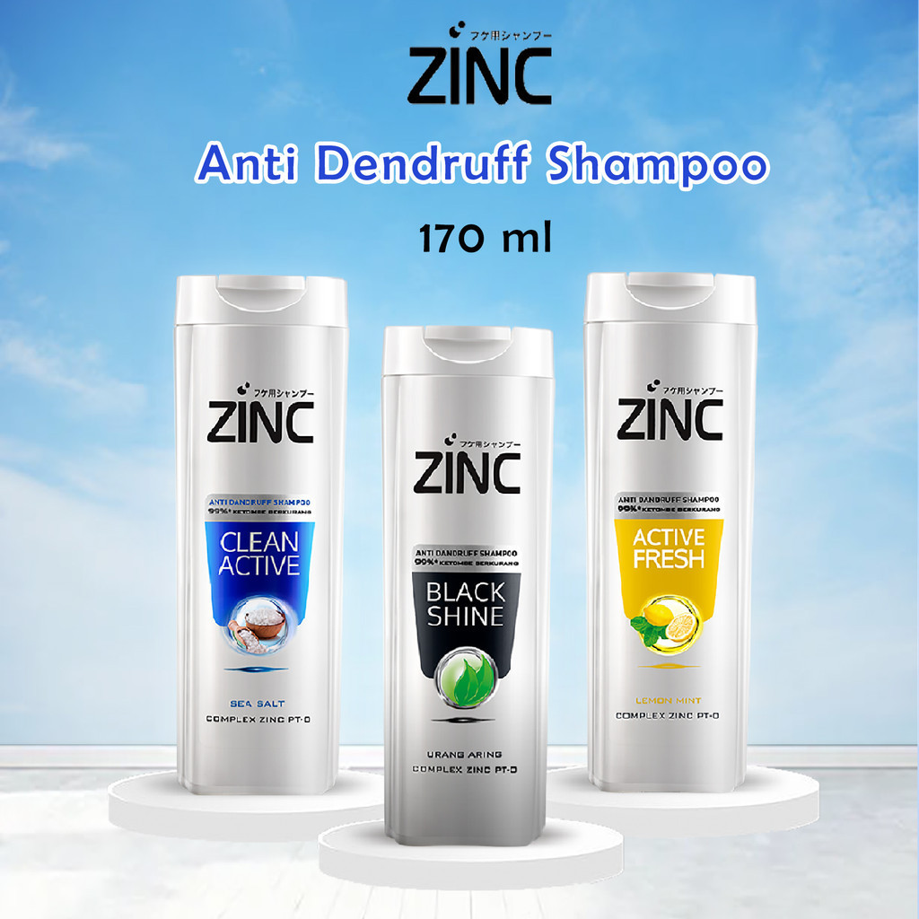 Jual Zinc Shampoo 170ml Black Shine Active Fresh Clean Active Anti ...