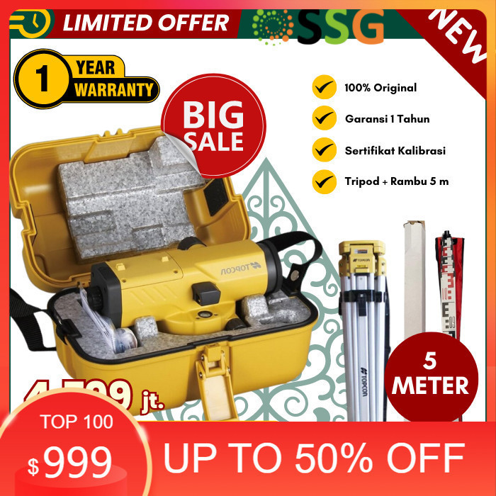 Jual Waterpass / Auto Level TOPCON ATB4A / ATB-4A / AT-B4A + Aluminium ...