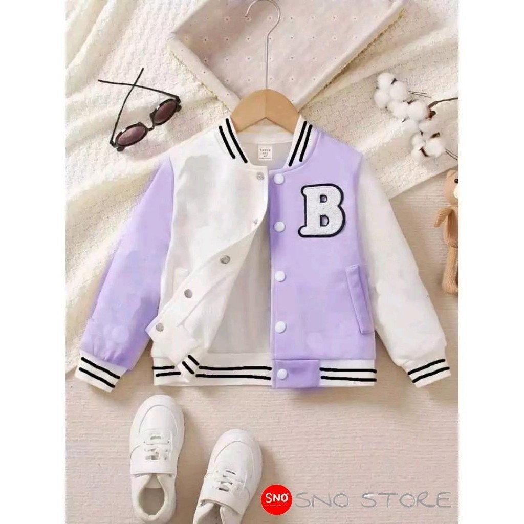 Jual Jaket varsity baseball Anak Mix Warna inisial B (bisa custom ...