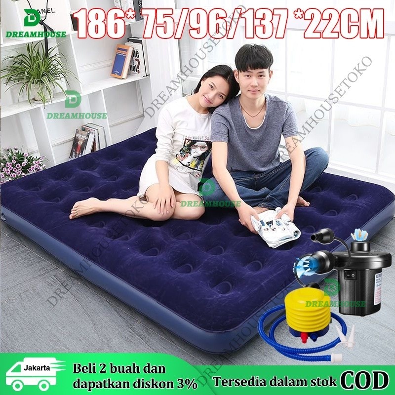 Jual Matras Tidur Kasur Angin Pompa Tiup Air Bed Single Twin Double ...