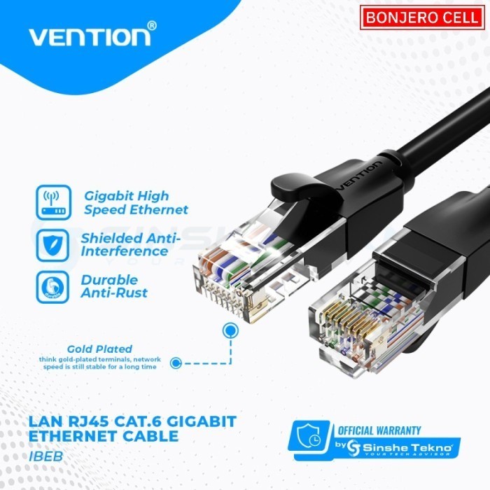 Jual VENTION Kabel LAN RJ45 Cat.6 Gigabit Ethernet (1 - 5 Meter ...