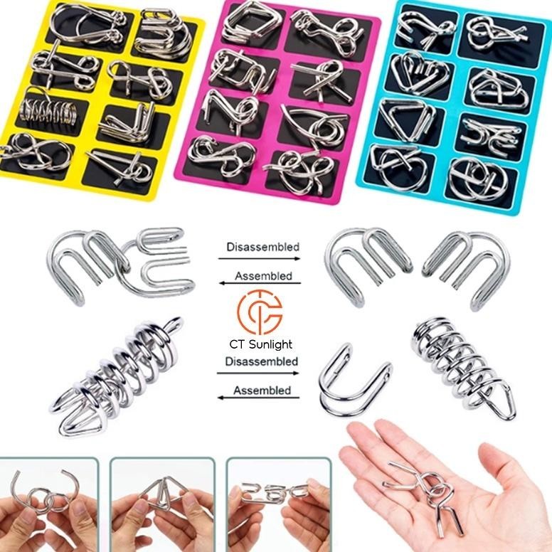 Jual Mainan sulap trik unlock puzzle material Stainless puzzle Mainan ...