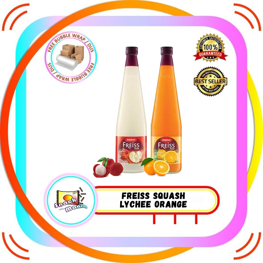 Jual Indofood Sirup Squash Freiss Orange Lychee Syrup 460 ml Jeruk Leci ...