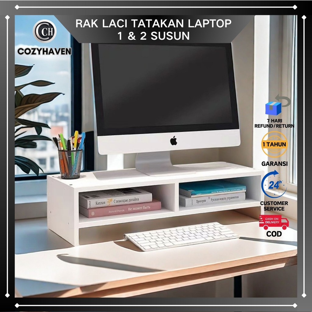 Jual CozyHaven - Rak Laci Komputer Rak Tatakan Laptop Serbaguna Meja ...