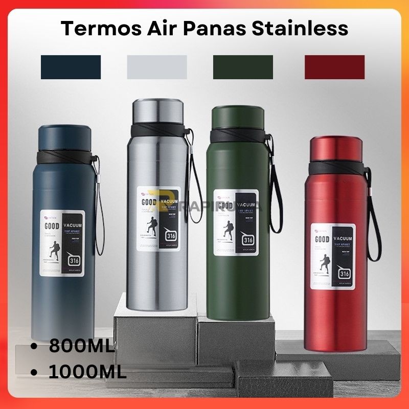 Jual Termos Air Panas 1 Liter Tahan panas / Termos stainless 316 Vacuum ...