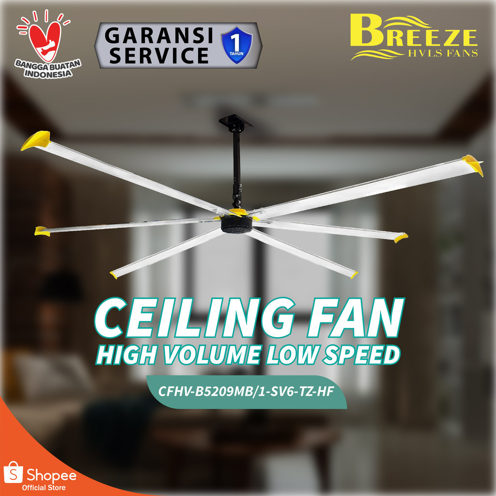 Jual Kipas HVLS Big Ceiling Fan 5.2 Meter 220V / Kipas Plafon Raksasa ...
