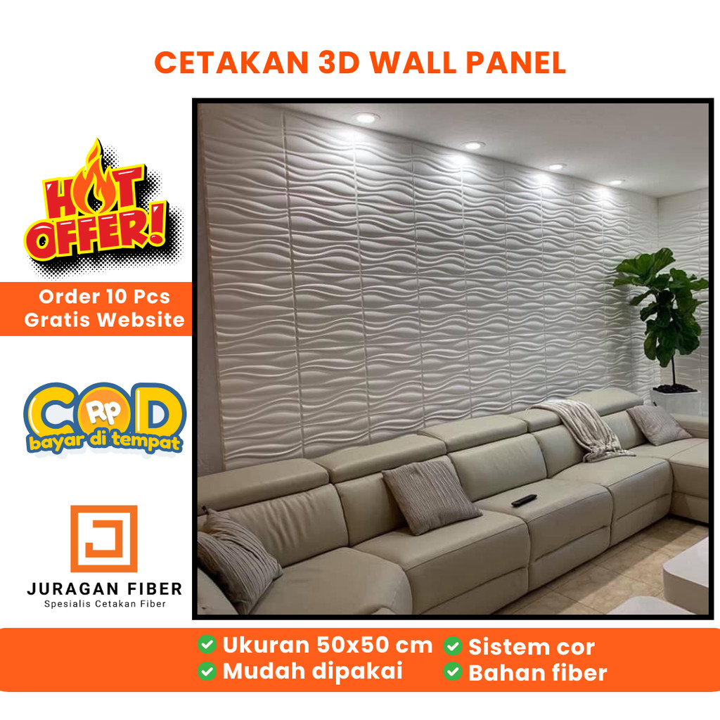 Jual Cetakan 3D wall panel motif gelombang / moulding wall panel ...