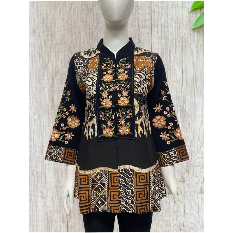 Jual Batik kantoran Batik sultan Blouse wanita bordiran Atasan Batik ...