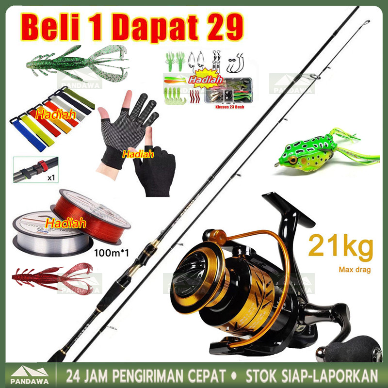 Jual 【29 Buah Set】Set Joran Set Lengkap DNESID reel pancing besi 21kg ...