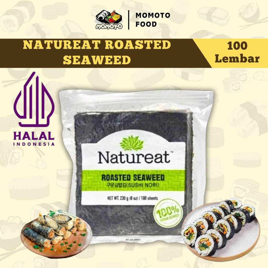 Jual Natureat Nori Premium Korea Halal Kimbap 100 lembar Gim bap Sushi ...