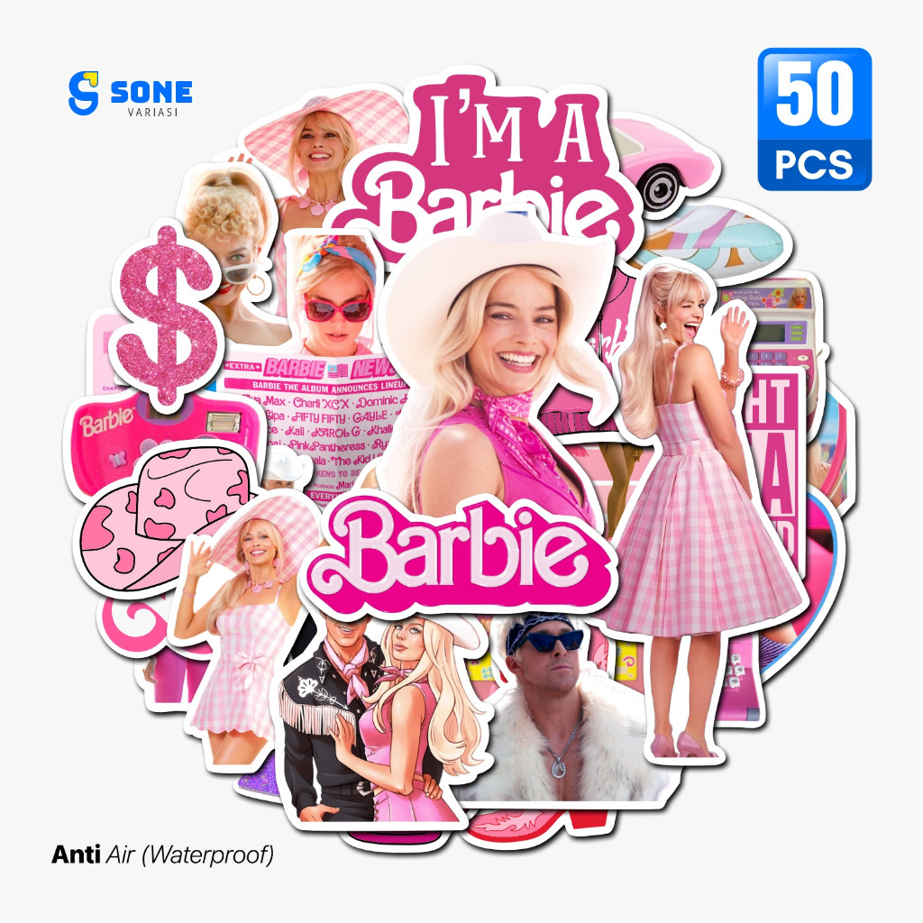 Jual Stiker Pack BARBIE Paper Vinyl Waterproof Dekorasi Sticker Buku ...
