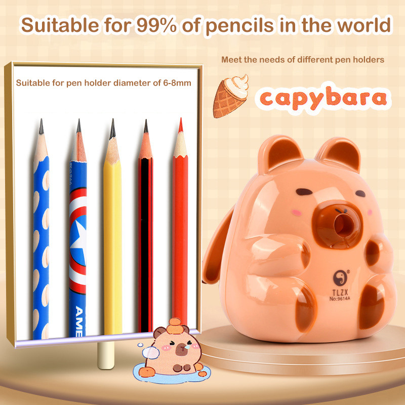 Jual Cute Cartoon Capybara Mechanical Sharpener School Office Supplies ...