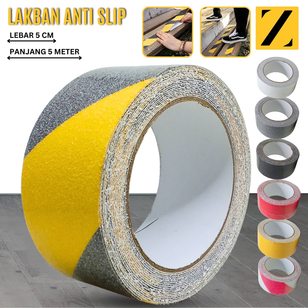 Jual Lakban Safety Grip Anti Slip 5CM 5M Tape Anti Licin 5CMx5Meter Stiker Lantai Tangga Strong ...