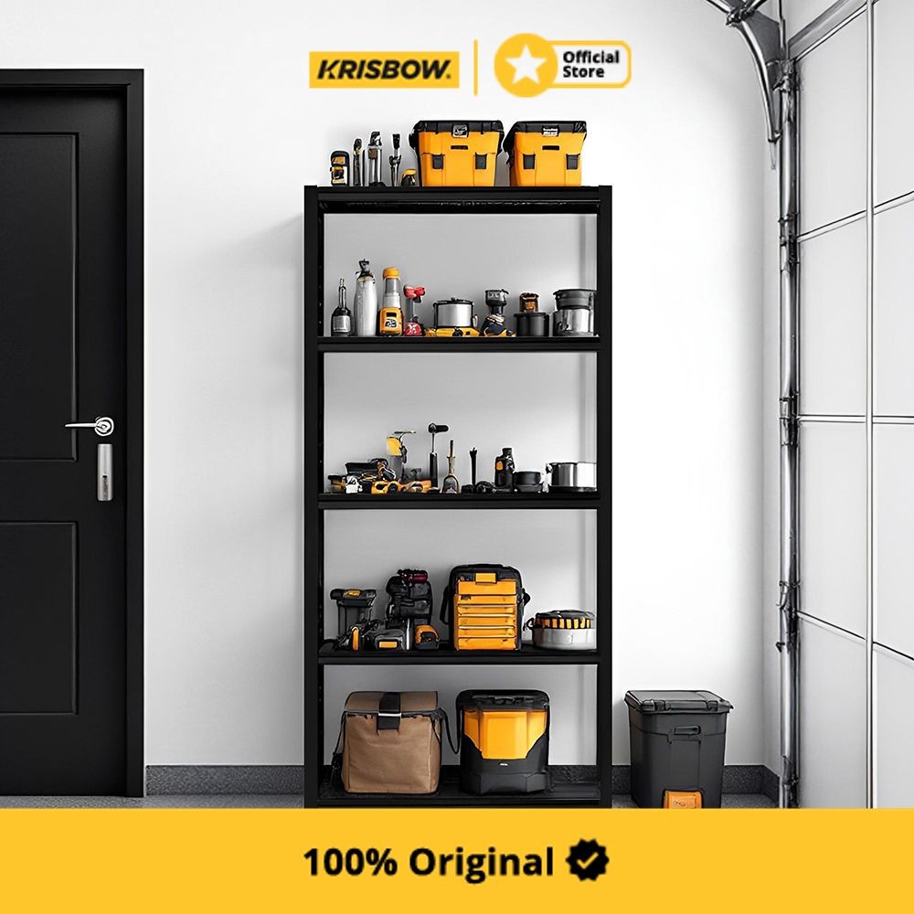 Jual Krisbow Shelving Rak Besi 5 Tingkat 90X45X183 cm - Hitam | Shopee ...