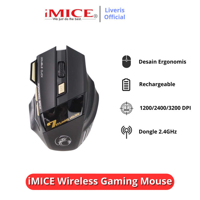 Jual iMICE Wireless Gaming Mouse Silent RGB Rechargeable 3200 DPI ...