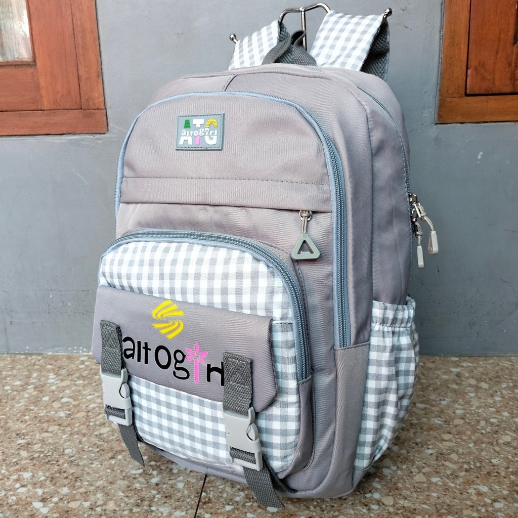 Jual Akap Collection - Tas Ransel Backpack Sekolah Alto Girl Original Plaid | Shopee Indonesia