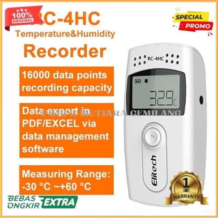 Jual Elitech RC-4HC Data Logger Humidity Temperature RC4-HC RC4HC Loger ...