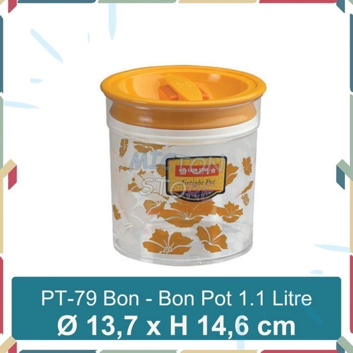 Jual MICTON Lion Star PT-79 Bon - Bon Pot 1.1 Litre Kue Kering Toples ...