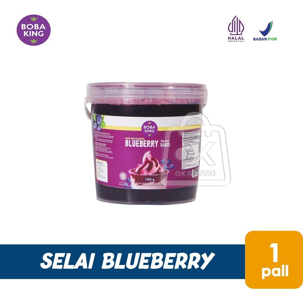 Jual Selai Blueberi Boba King Blueberry Jam (1 Pail 1,2kg) | Shopee ...