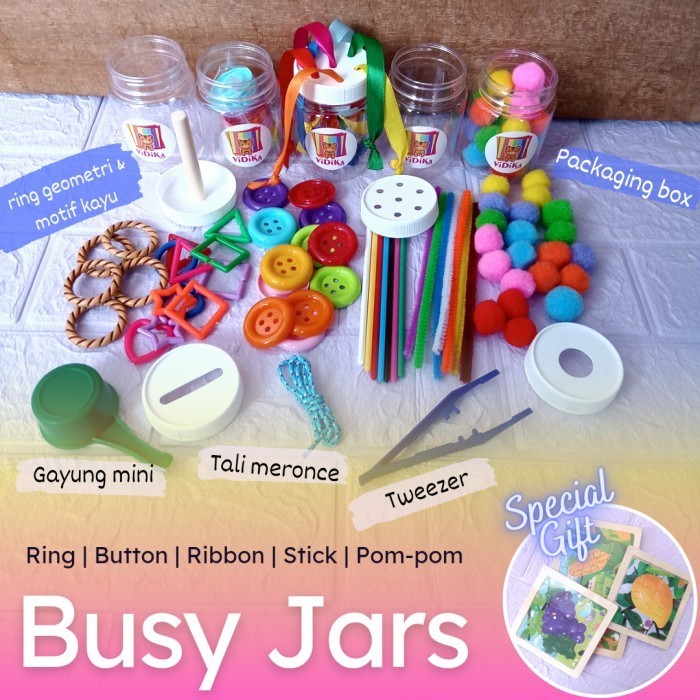 Jual [Kids] Busy Jars Complete Set 5 jars/ Sensory Play - Kuning ...