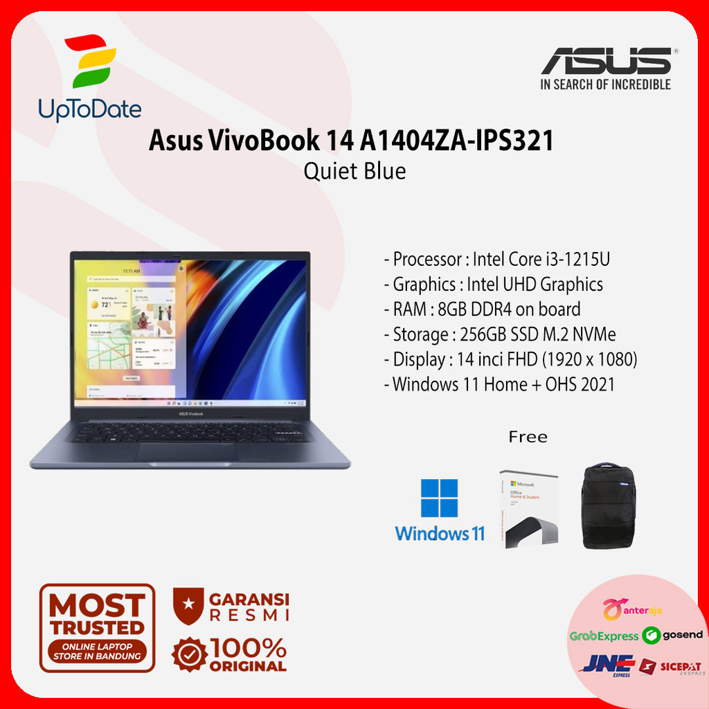 Jual Asus Vivobook 14 A1404ZA-IPS321 Core i3-1215U 8GB 256GB 14" W11 ...