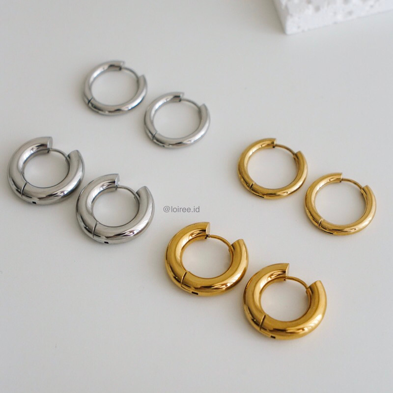 Jual BYEOL | Everyday - Gold Plated Classic Hoop Earrings - Anting ...