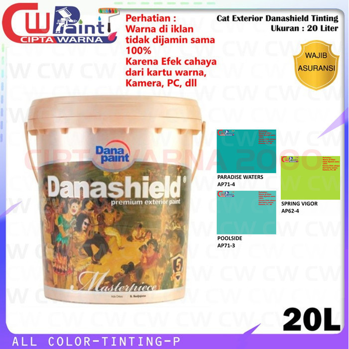 Jual Cat Tembok Exterior Tinting Danashield Hijau Green Kedap Air 20 ...