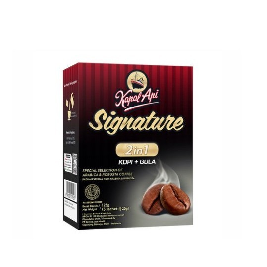 Jual Kopi Kapal Api Signature 2 in 1 Box 125 gram isi 5 Sachet | Shopee ...