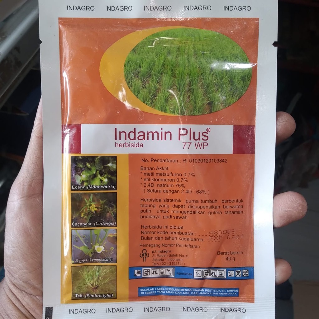 Jual Herbisida indamin plus 77wp kemasan 40gram racun gulma padi ...