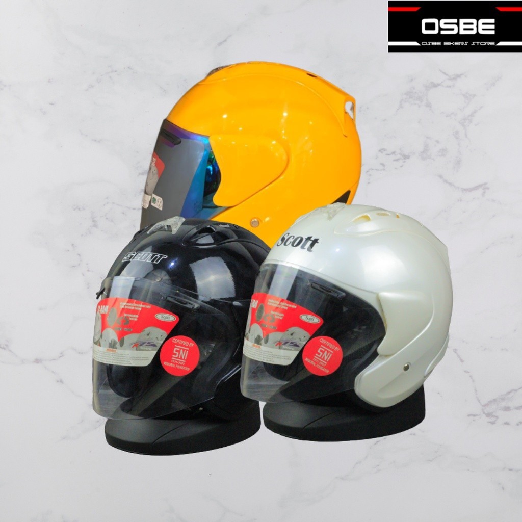 Jual ( FREE STIKER ) HELM SCOTT RAM 4 / HELM HALF FACE + FREE STIKER ...