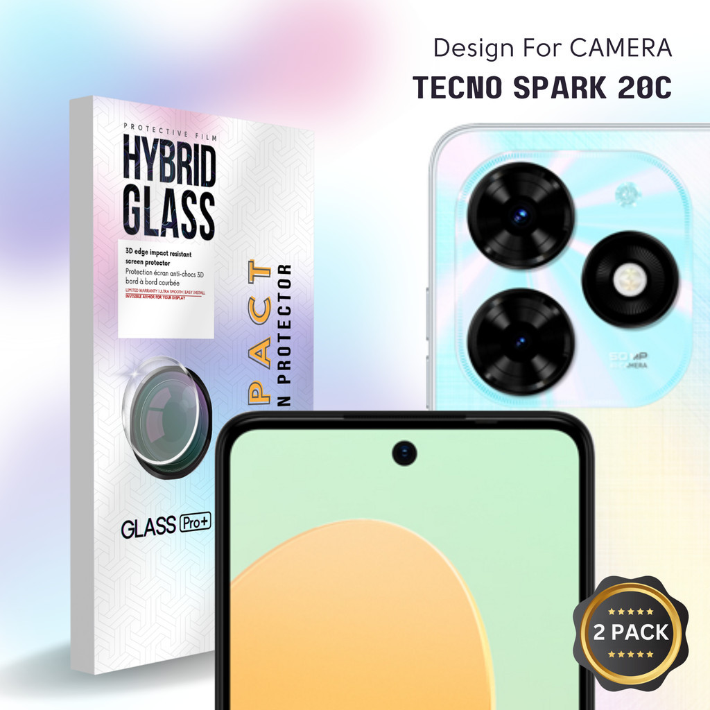 Jual Hybrid Glass Camera for Tecno Spark 20C Screen Protector - Anti ...