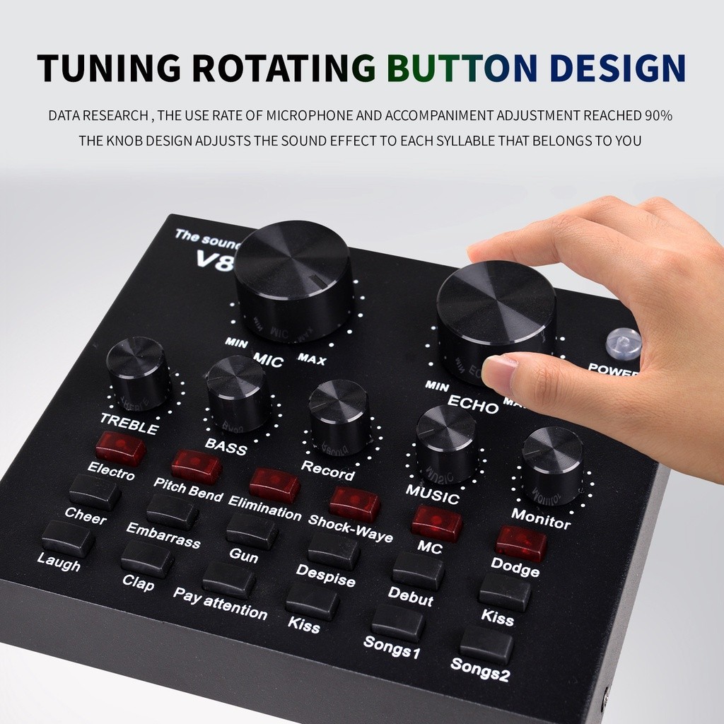 Jual SOUNDCARD V8 PLUS LENGKAP MIC V8 SOUND CARD WITH BM800 MICROPHONE ...