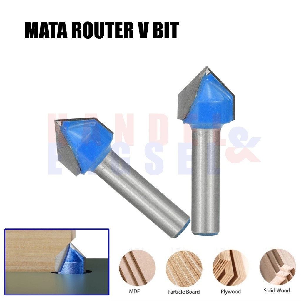 Jual Mata Profil Kayu V GROOVING BIT AST 1/4" x 1/2 AST V GROOVE 12mm ...