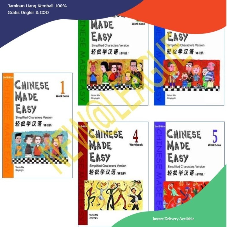 Jual Chinese Made Easy Workbook 1 2 3 4 5 2nd Edition Hitam Putih