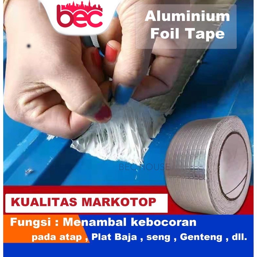 Jual Lakban Anti Bocor Lem Anti Air Aluminium Foil Butyl Super Waterproof Tape Tambal Silver ...