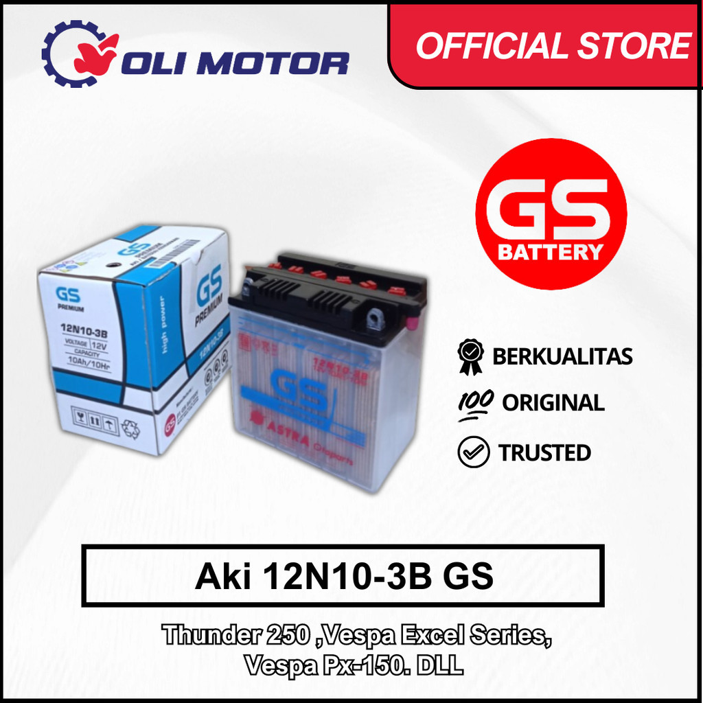 Jual Aki Accu Basah 12N10 3B Accu 12V 10 Amper Thunder Viar Kaisar ...